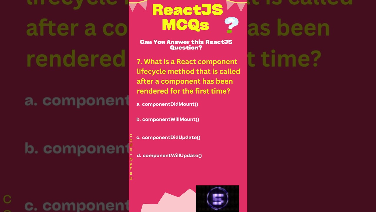 React MCQs - React component lifecycle method..? #coding #programming #shorts #react