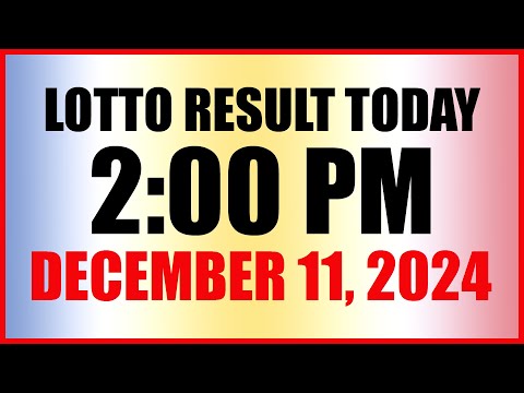 Lotto Result Today 2pm December 11, 2024 Swertres Ez2 Pcso