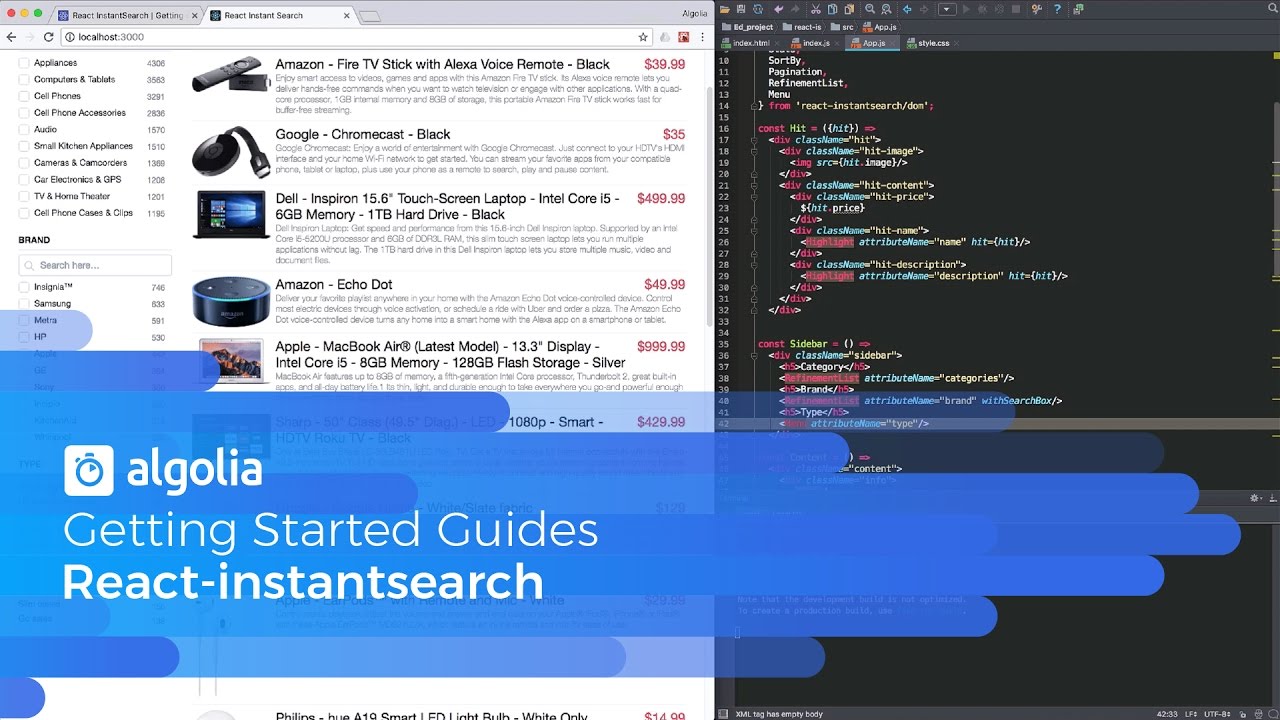 Getting started with React InstantSearch