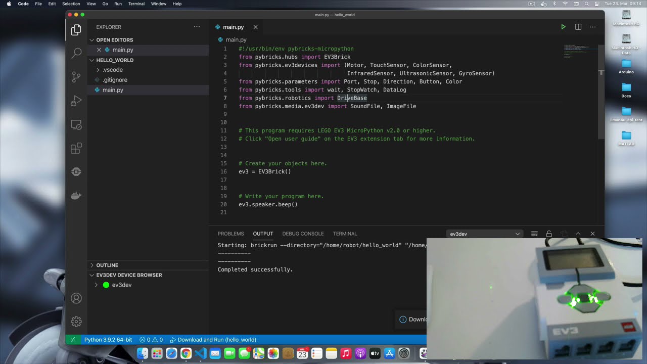 03 Running Programs (AI for robotics with ev3python)