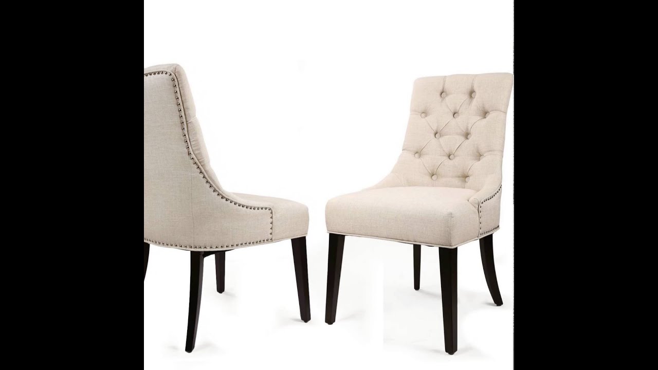 Joveco Cream European Style Tufted Side Chairs (Set of 2)