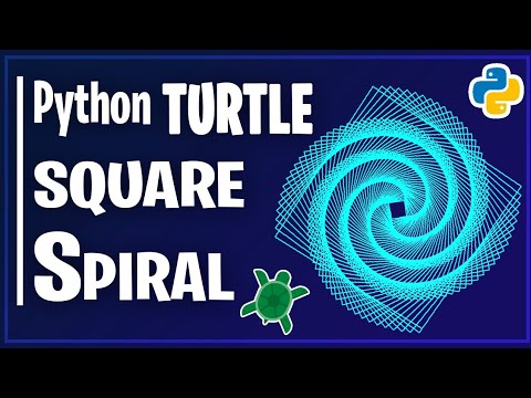How to Draw Square Spiral using Python Turtle | Python Turtle Graphics Tutorial | Turtle Design