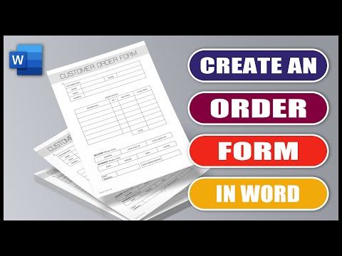 Create an Order Form in MS Word | EASY AND SIMPLE