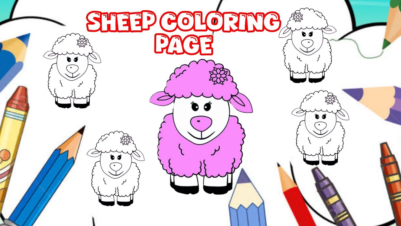 Sheep Coloring Page | Sheep coloring pages for kids | Magic Hands #sheepcoloringpage