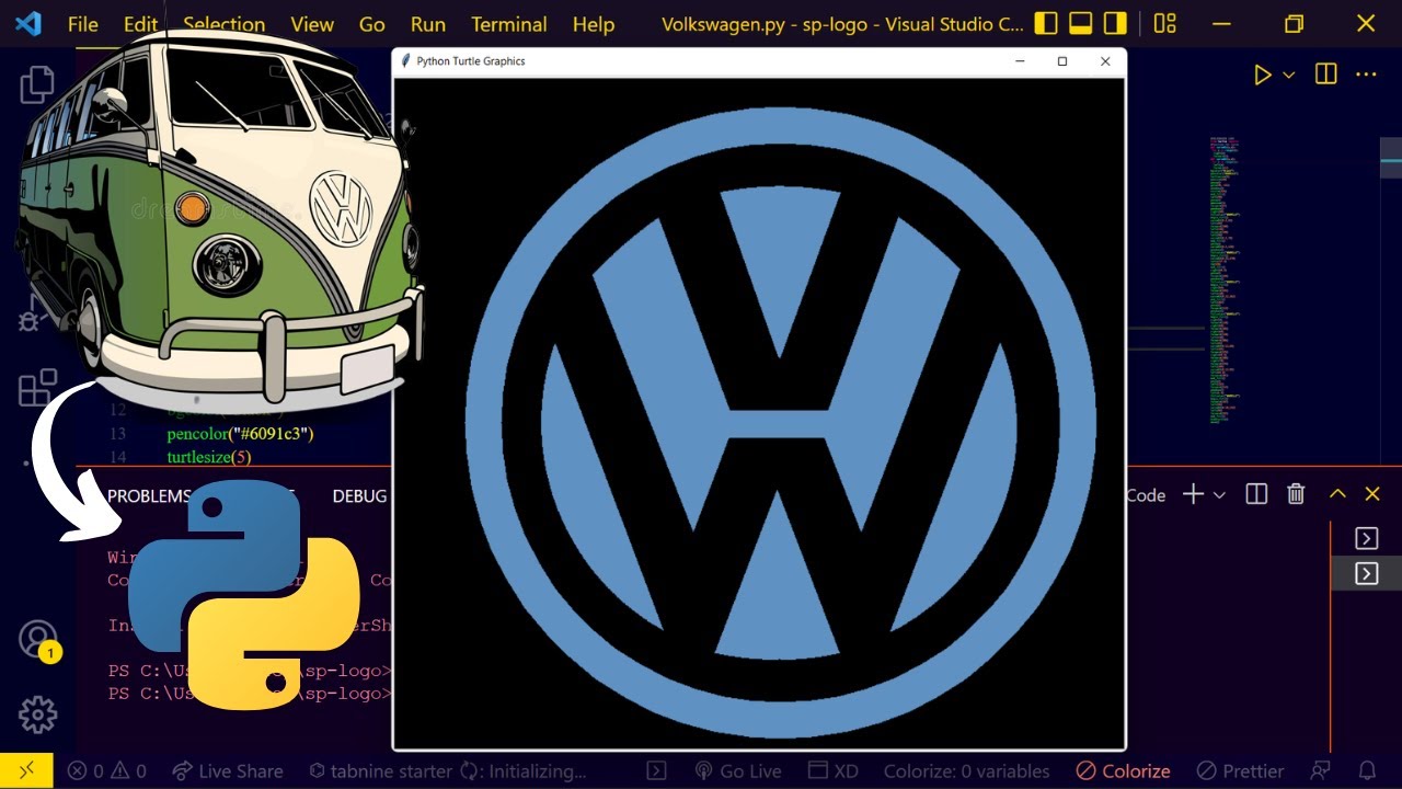 Volkswagen logo using python  | #code_gyani | #python