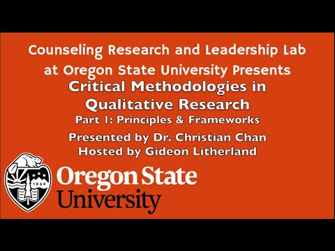 Critical Methodologies in Qualitative Research Part 1 with Dr. Christian Chan