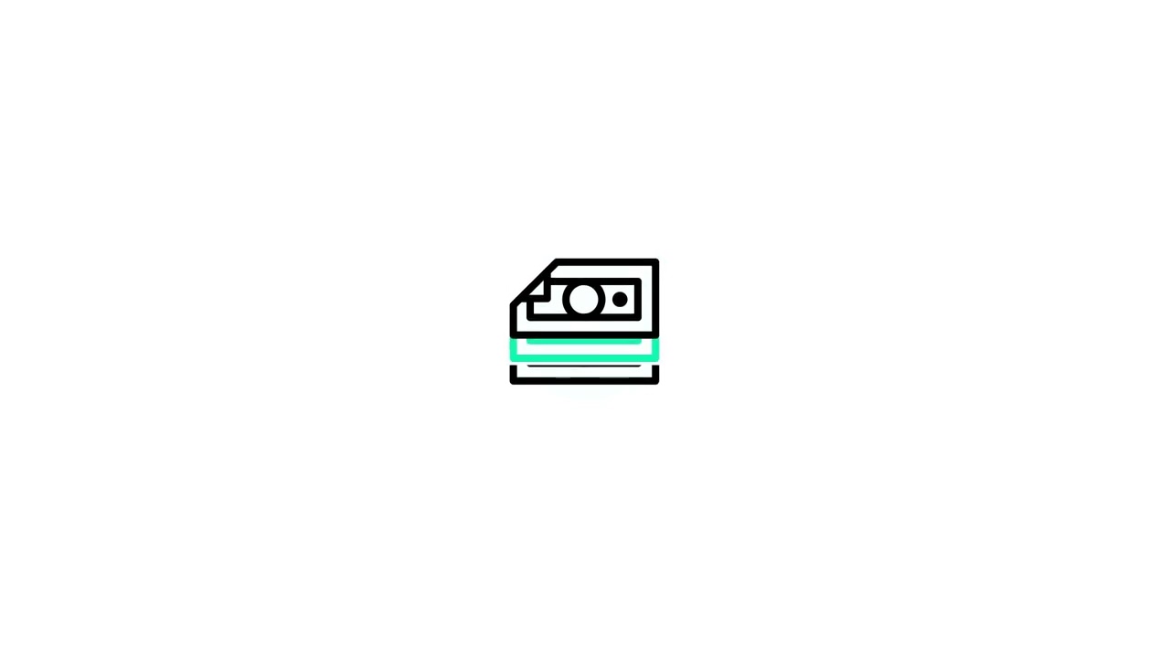 Cash icon Lottie JSON animation