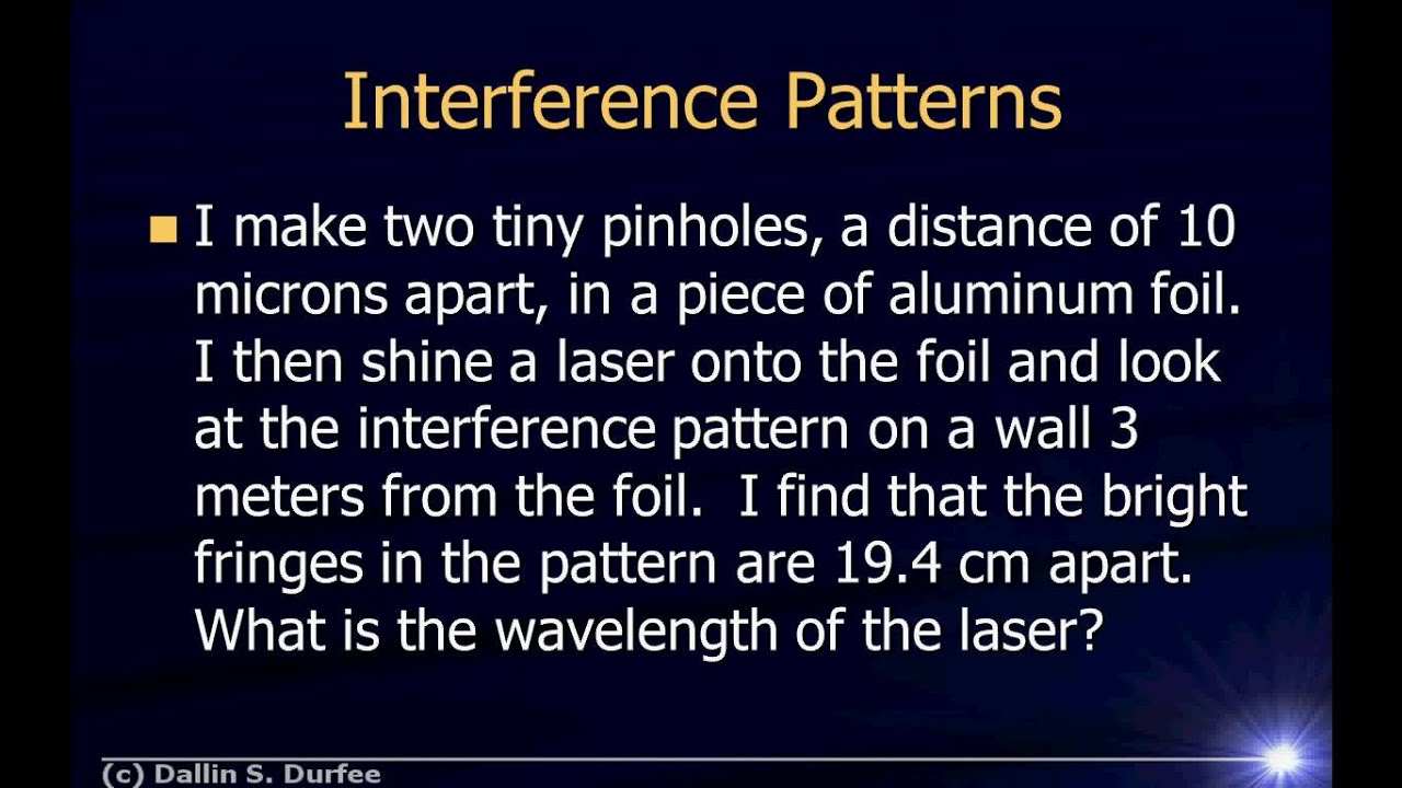 Physics123 Example Problems - Interference