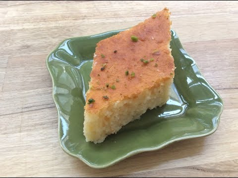 ''SUTLU REVANI'' RECIPE - Turkish Semolina Cake With Milk Syrup