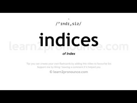 Pronunciation of Indices | Definition of Indices