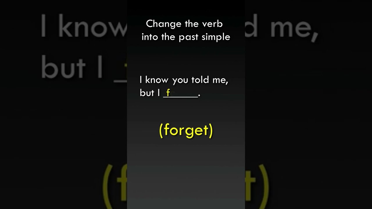 IRREGULAR VERBS EXERCISE 1