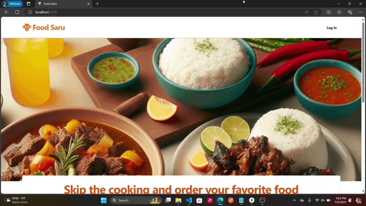 Food Ordering System.  React.js, Node.js, Mongo DB, Typescript