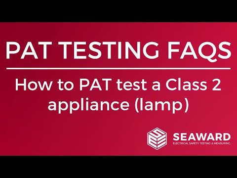 How to PAT test a Class 2 appliance (lamp) - Seaward