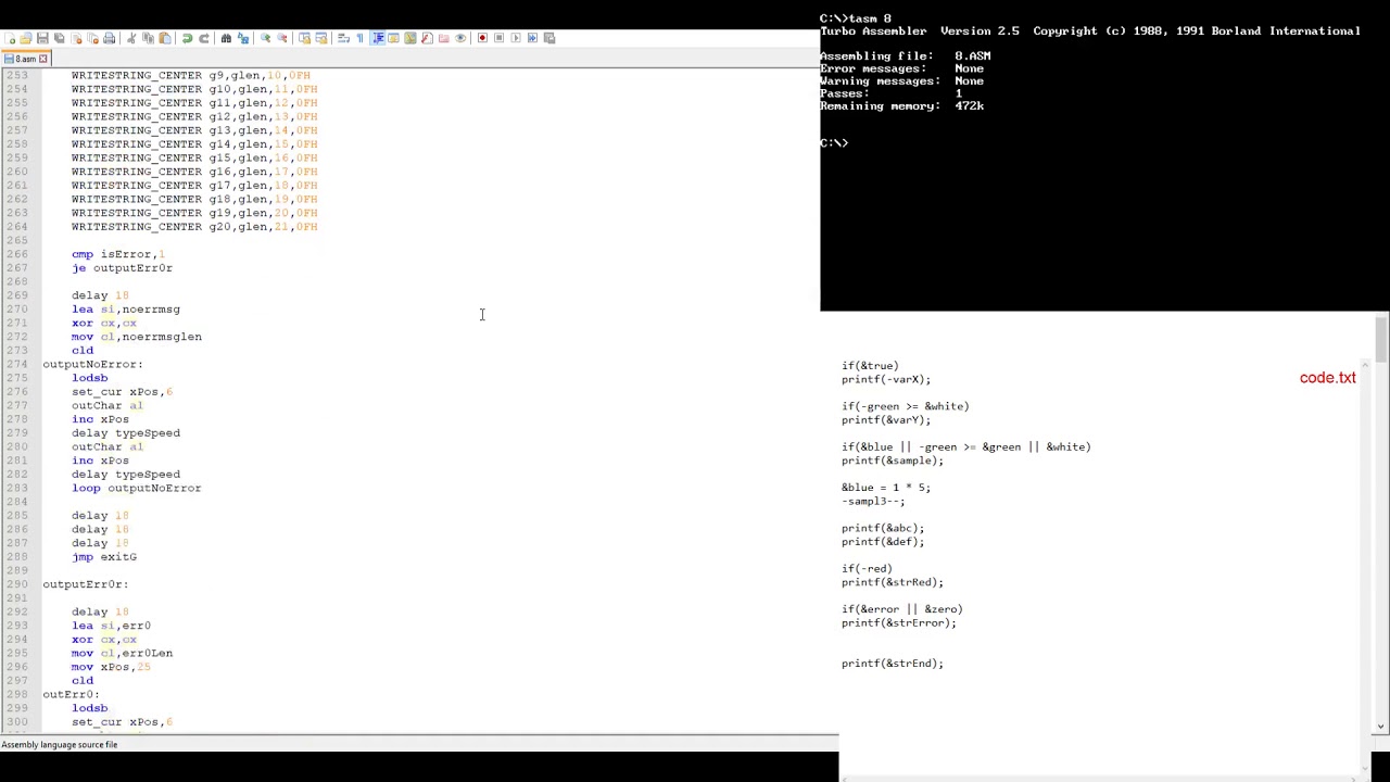 ASSEMBLY PROGRAM - SYNTAX ANALYZER (COMPILER) 4 Code Explanation