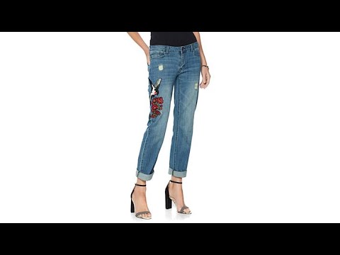 G by Giuliana Embroidered Patch Boyfriend Jean