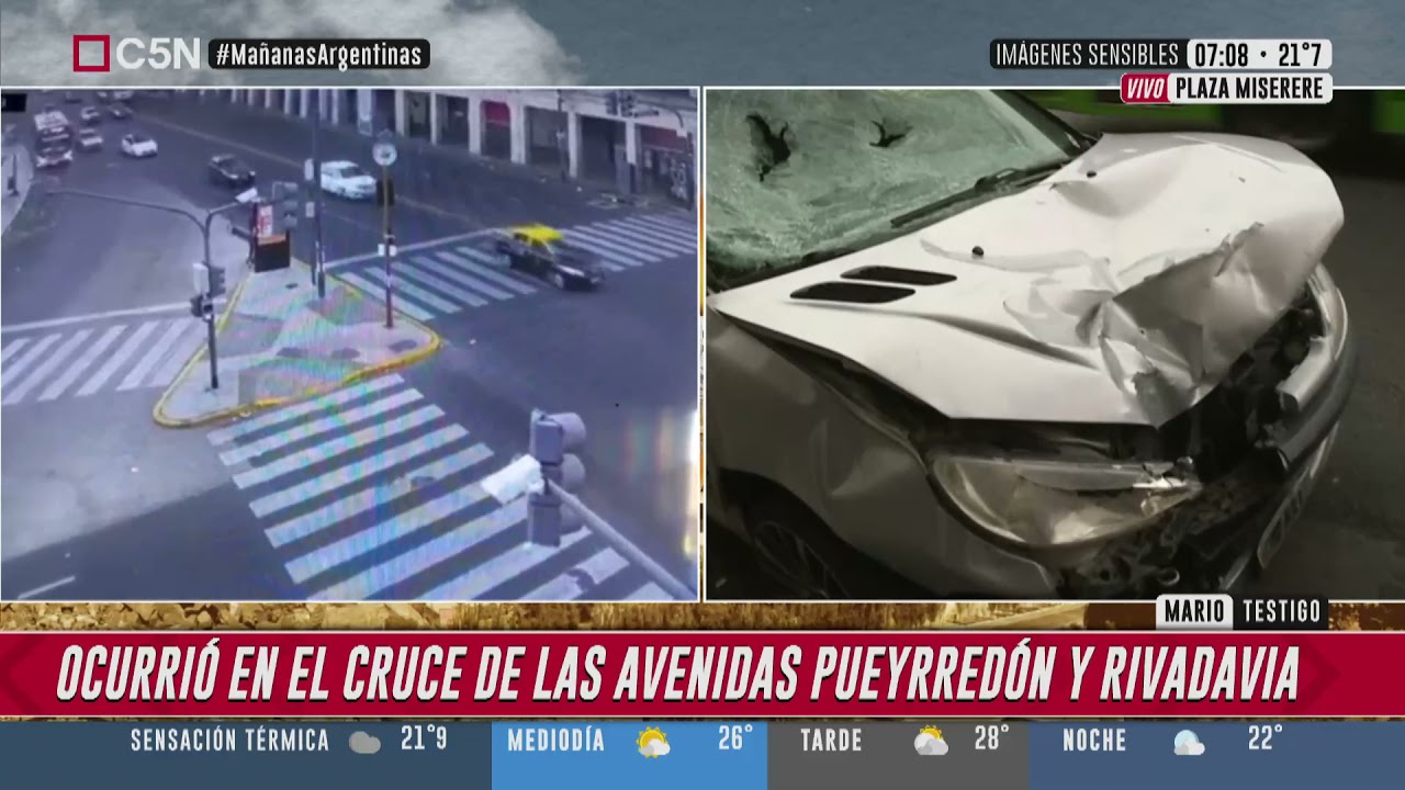 Choque fatal en Once: murió la mujer que estaba grave luego de que la embistiera un auto