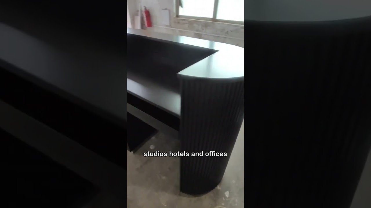 Black reception desk #beauty #furniture #receptiondesk