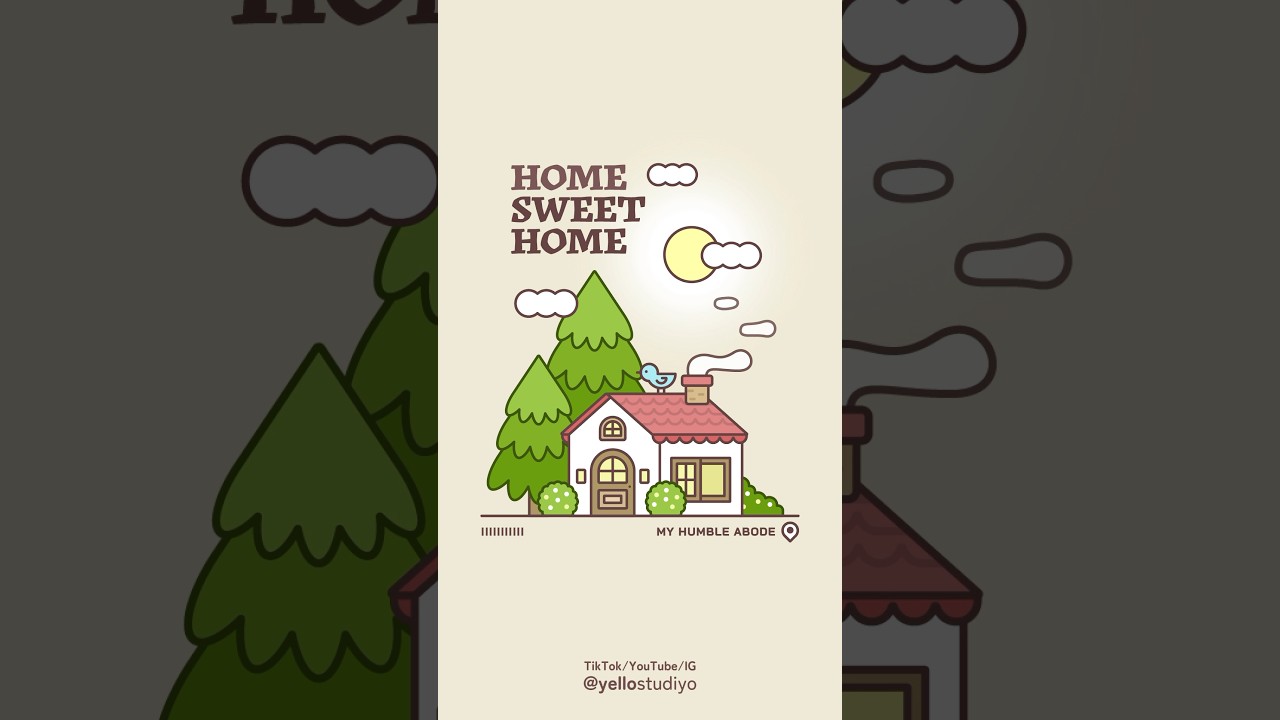 Draw a cute little house with me on illustrator 🌲