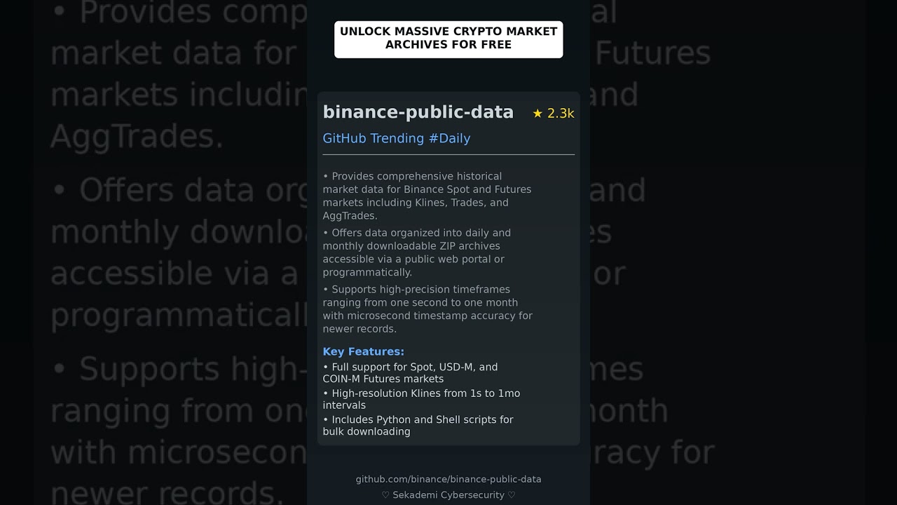 GitHub Trending Repositories: binance/binance-public-data 🇬🇧