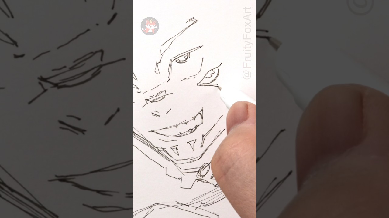 Day 21 of learning to draw anime human anatomy how Gege draw hand Jujutsu Kaisen #art #ohuhu