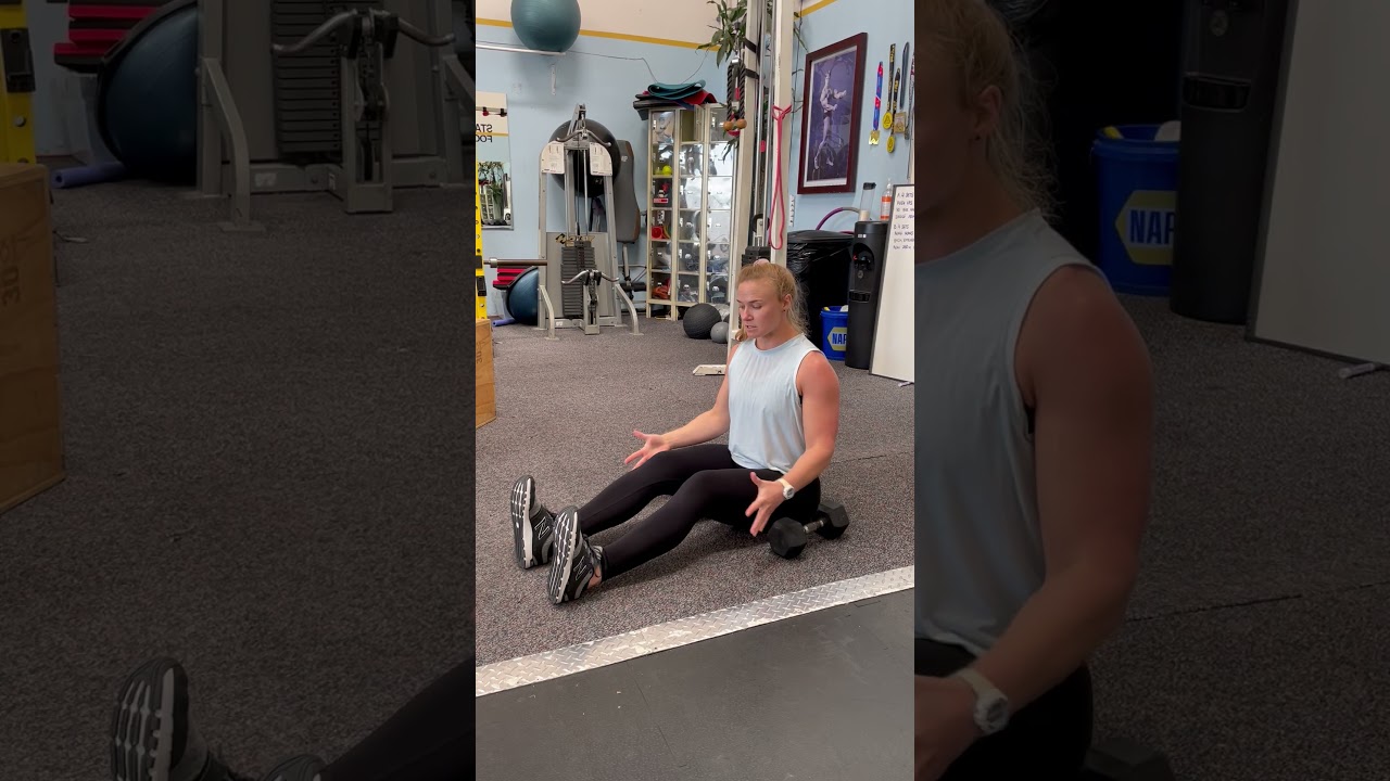 L sit DB OH Press - L-sit Dumbbell Overhead Press