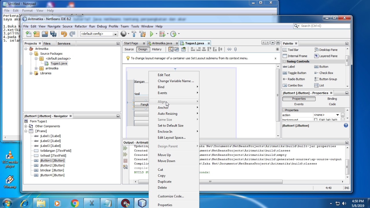 Tutorial Membuat Pangkat dan Akar Di Aplikasi Java Netbeans
