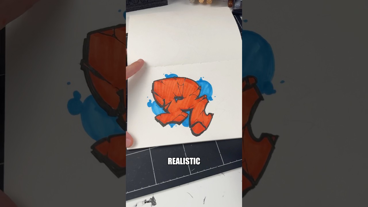How To Add Realistic Cracks To Your Graffiti Letters - For Beginners ✍️🔥 #graffititutorial #cracks