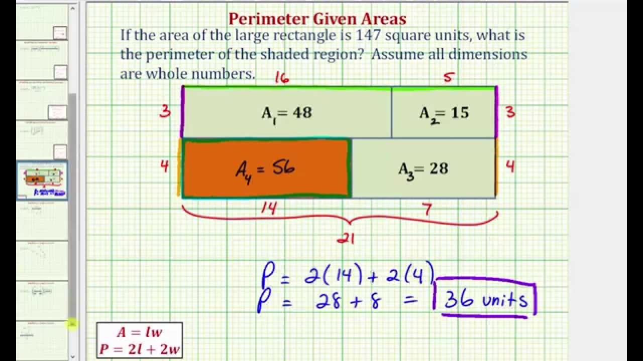 Problem Solving with Area and Perimeter of Rectangles (Version 1)