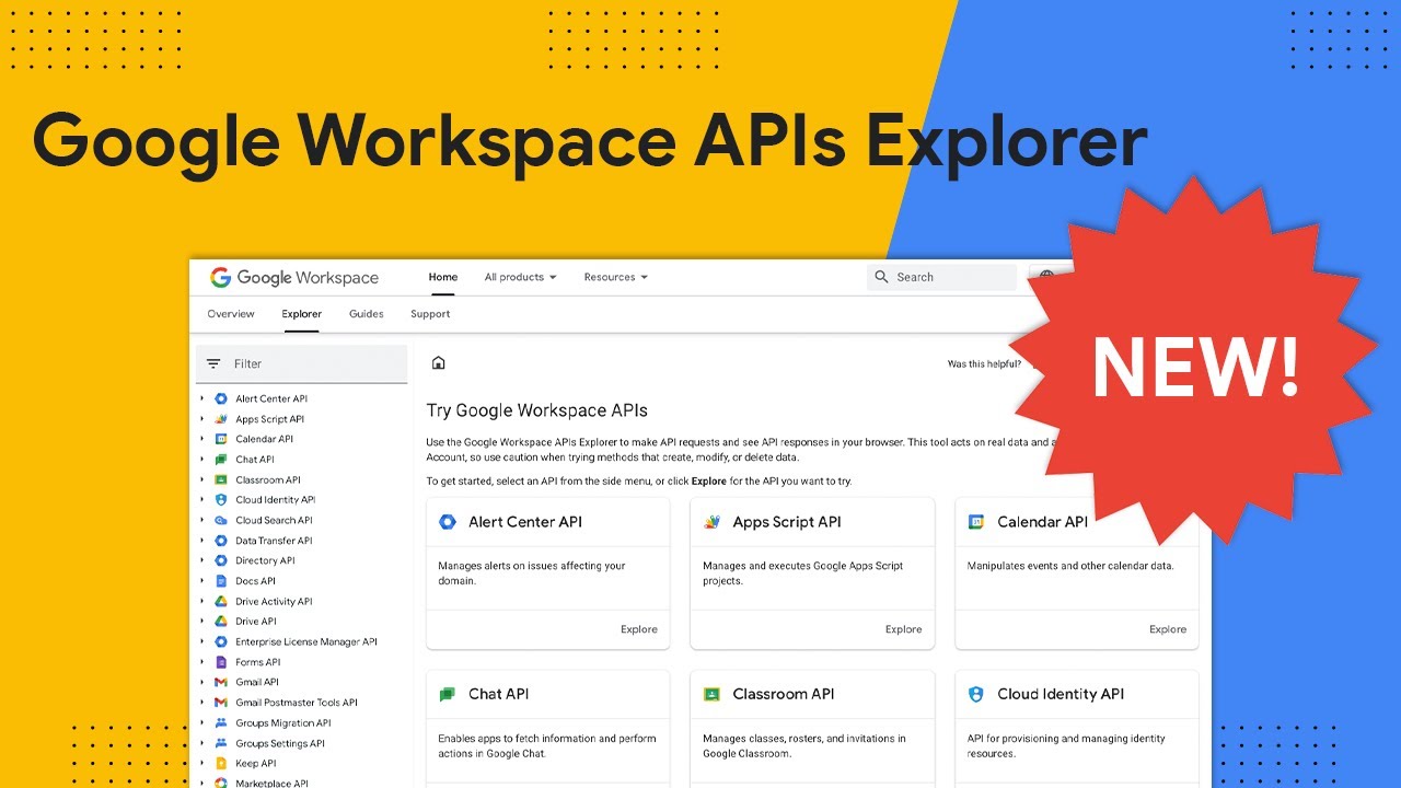 Google Workspace APIs Explorer - New Feature!