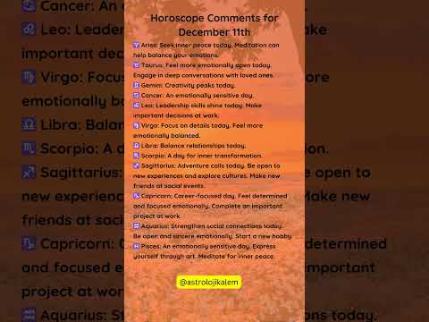 December 11th Horoscope: What to Expect? #astrology #starsforecast #zodiaccompatility