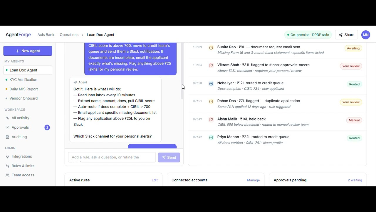 AgentForge software MVP demo 