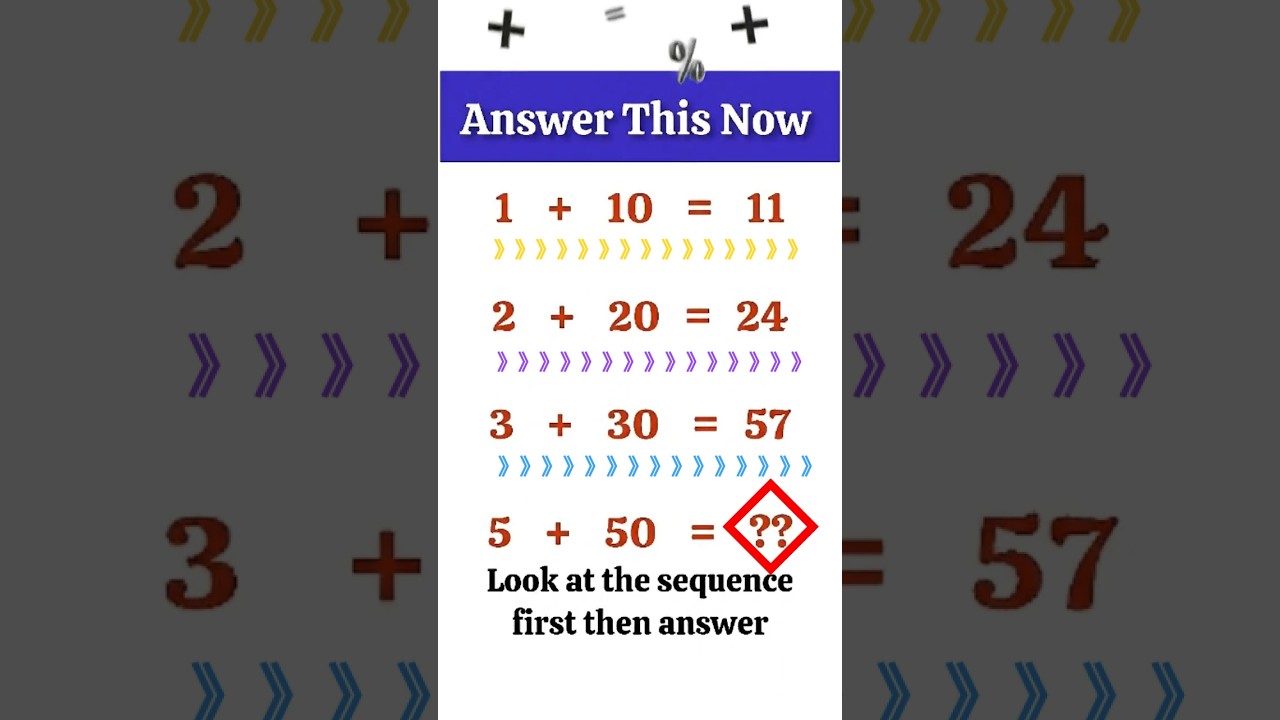 Answer This Now 5 + 50 = ? #basicslearnia #testandlearn #maths #quiz #mathematics
