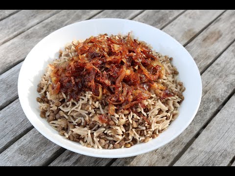 Lebanese Mujadara _ Lentil rice with caramelised onions
