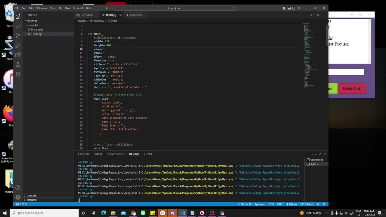 Cs50 final project- TODO list (python)
