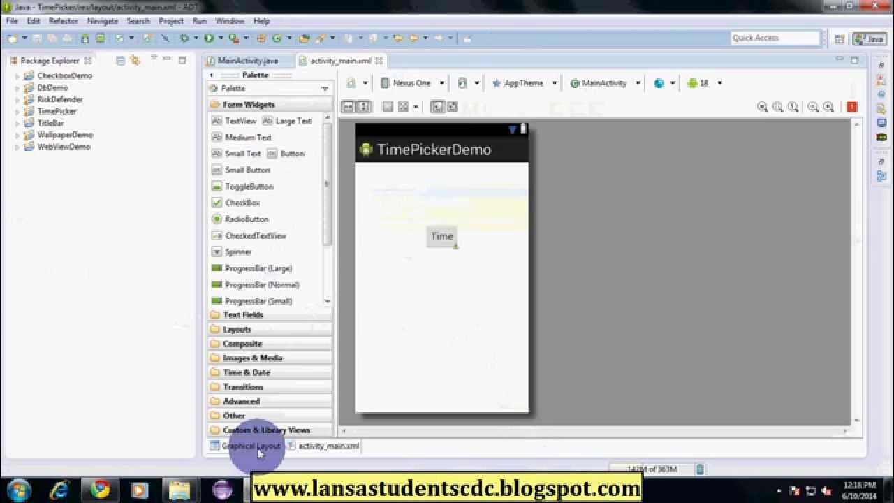 Basic Implementation in Android on Time Picker