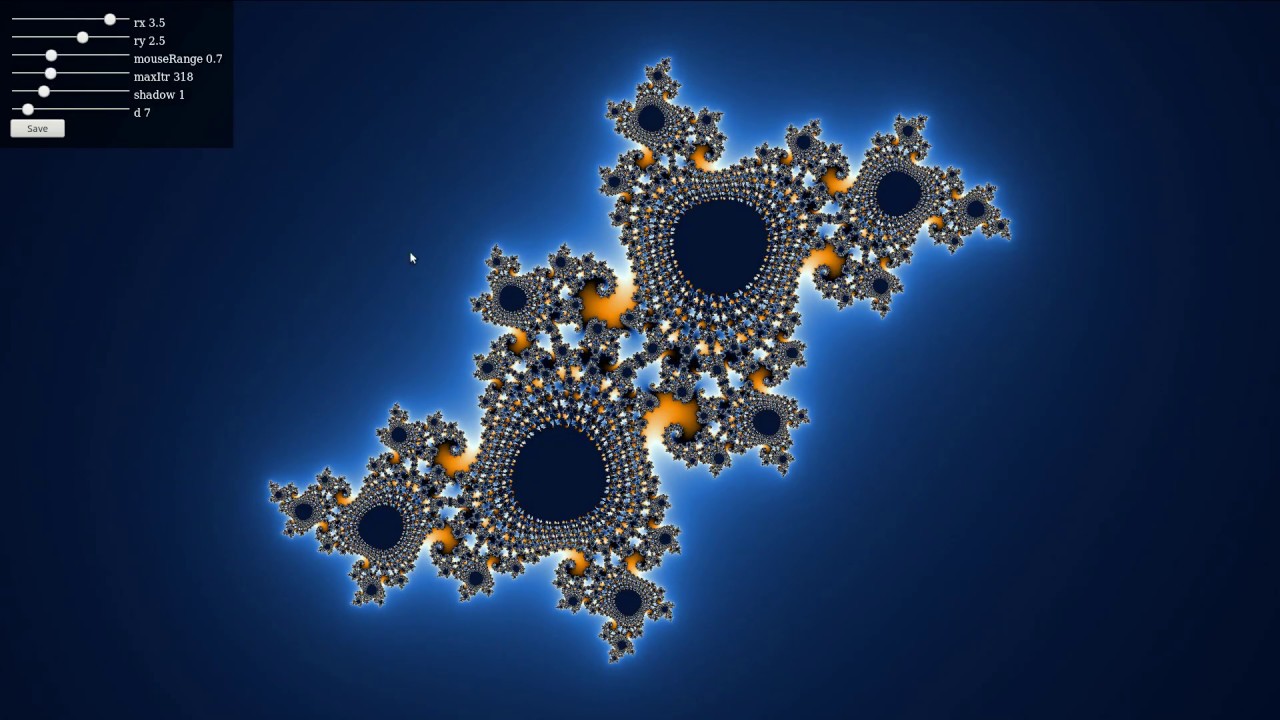 Julia set real-time rendering using WebGL