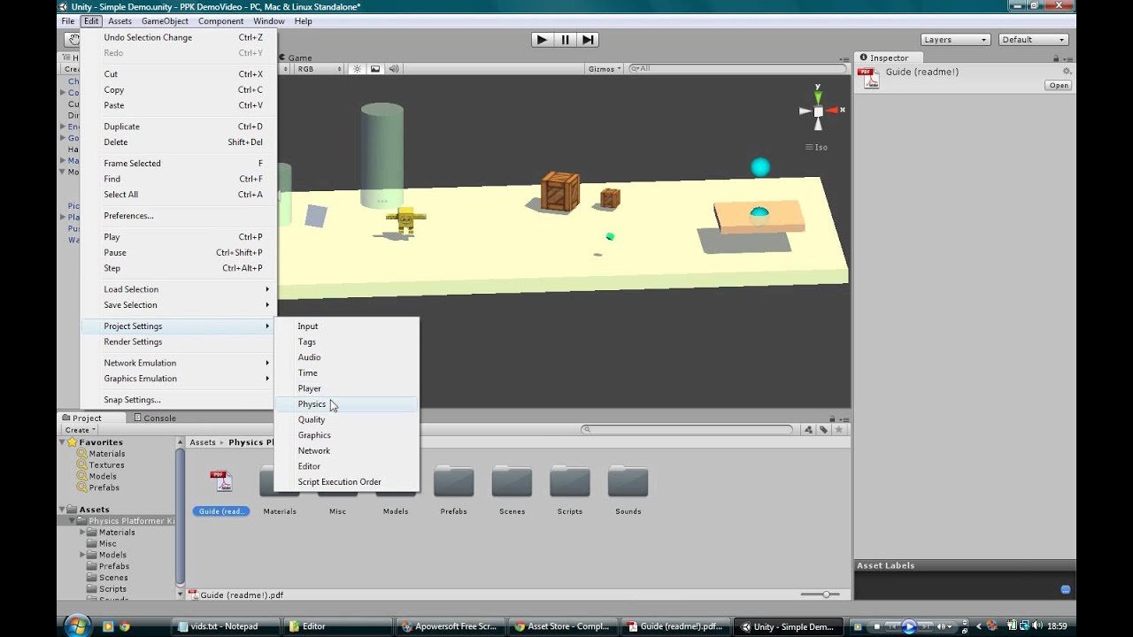 3D Physics Platformer Kit for Unity: Setup