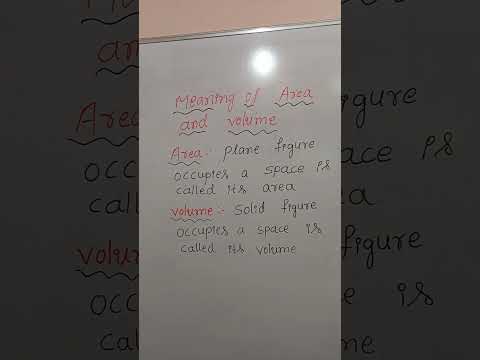 How to identify meaning of Area and volume easily