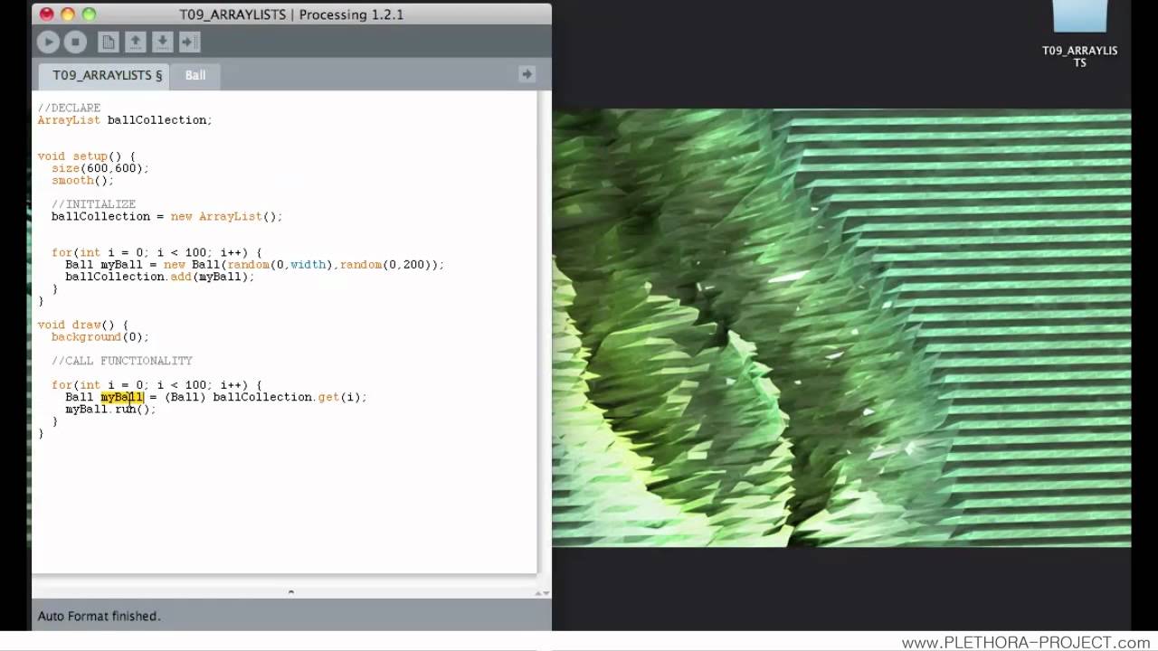 Processing Tutorial 09 - ArrayLists