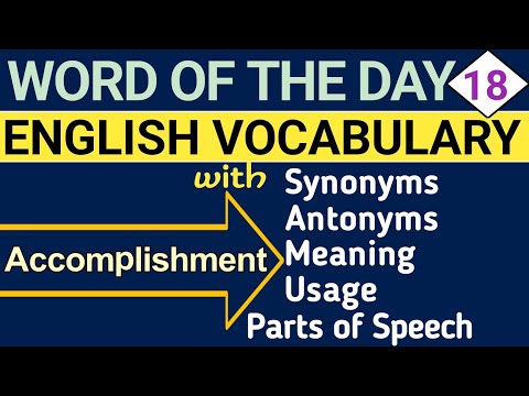Accomplishment Meaning And Usage With Example Sentences|English Vocabulary For Exams
