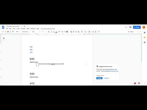 Creating Action Items in Google Docs