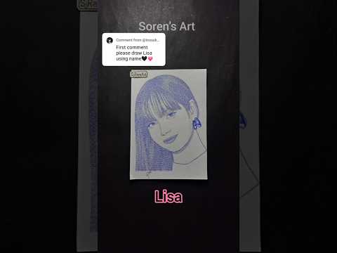 🖤💗 Lisa drawing with her name | Soren's Art #blackpink #lisa #kpop #drawing #sjram