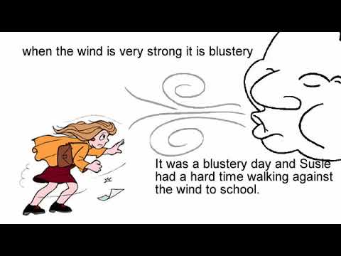 blustery meaning | Vocabulary for Kids | Children's Dictionary | Learn English Vocabulary