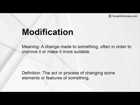 Modification Meaning