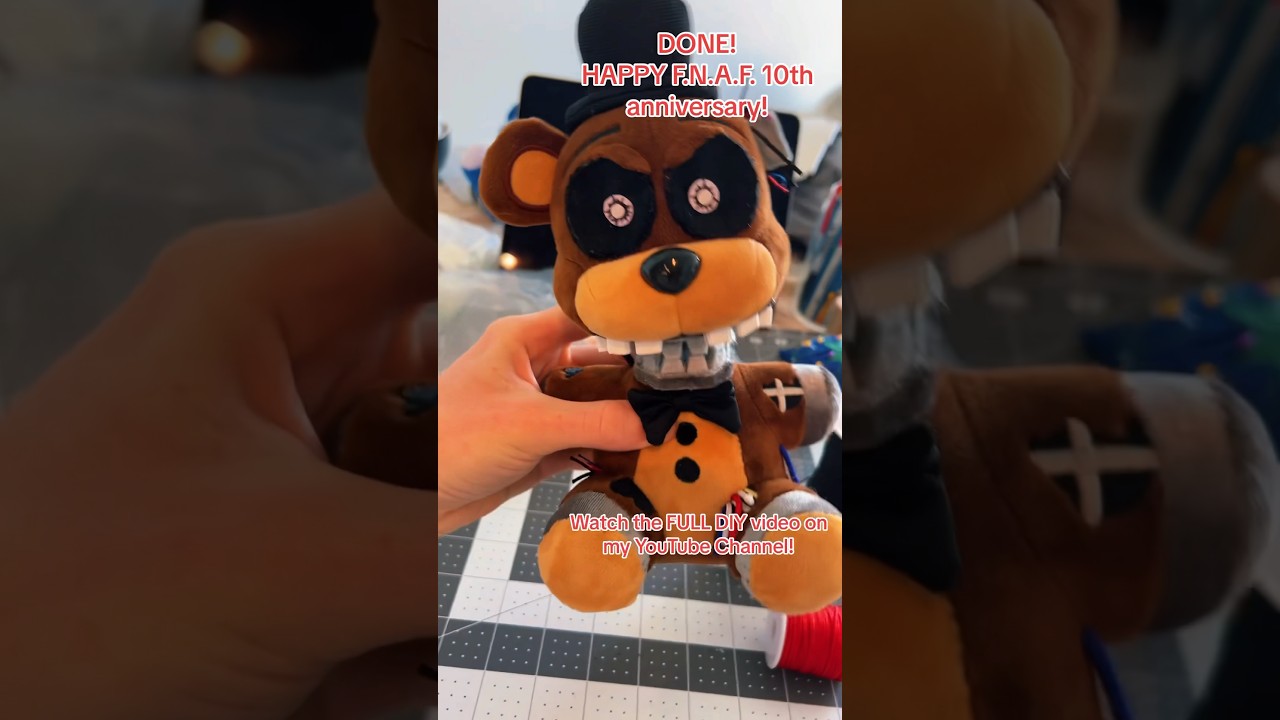 IGNITED FREDDY PLUSH DIY 🐻🪡🧵 #tjoc #thejoyofcreation #fnafplush #fnafplushies #plushtoys #diy