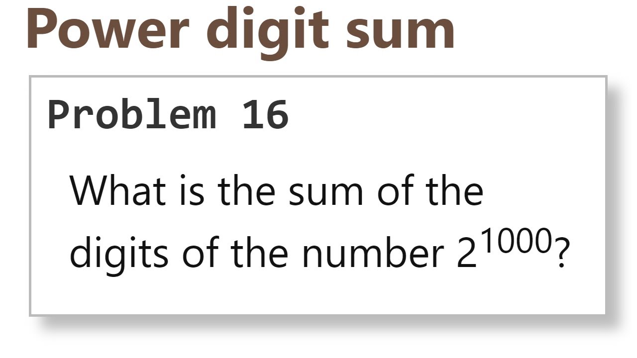 Project Euler: Problem 16 (C/C++)