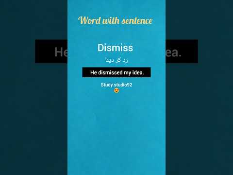 Dismiss word urdu meaning with sentence🙂 #studystudio92😍 #shortsfeed #dismiss #english