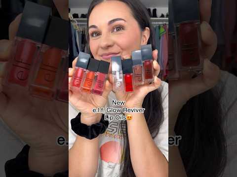 Trying ALL the NEW #elf Glow Reviver Lip Oils! #tryon #newmakeup #affordablemakeup #lipoil #shorts