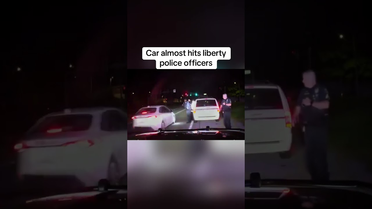 Car almost hits officer during traffic stop