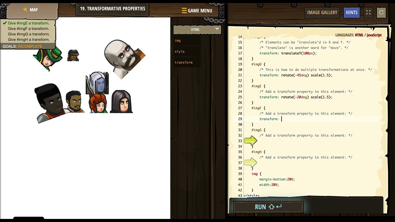 CodeCombat - Transformative Properties - HTML